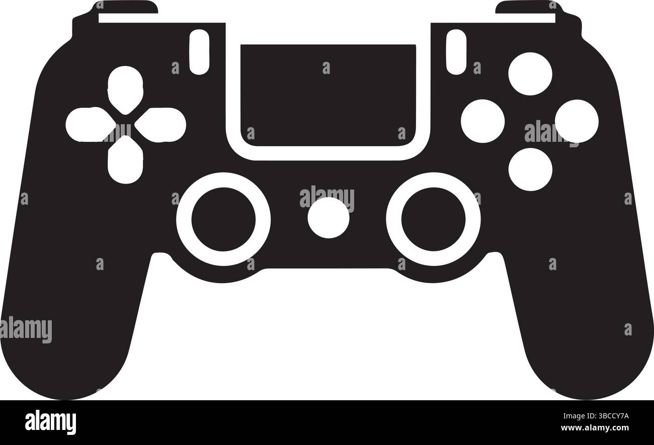 Gaming Controller Silhouette Vector Icon - Video Game Gamepad Design ...