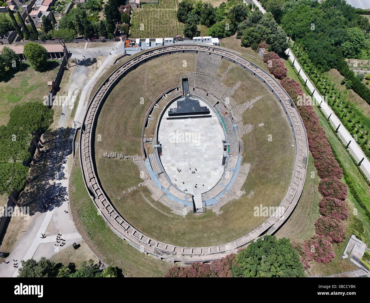 aerial view of the Amphitheatre of Pompeii, Historic World Heritage ...