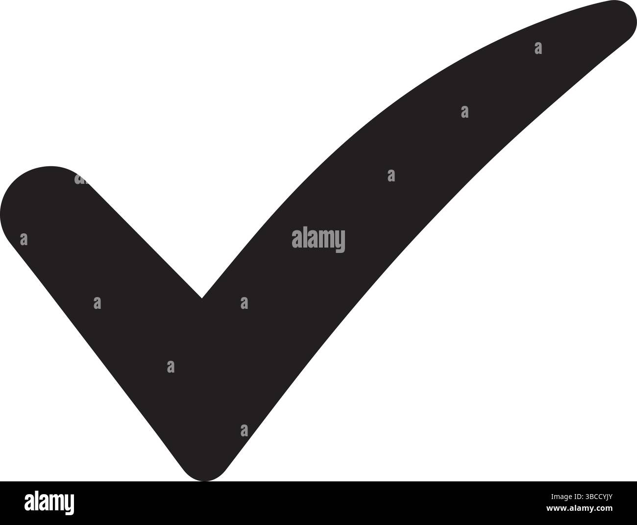 Bold Black Checkmark Icon with Rounded Edges Vector Symbol for User Interface Approval and Task ...