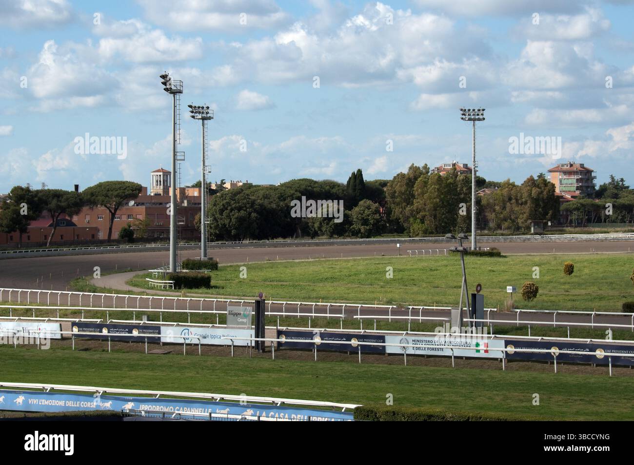 Capannelle Hyppodrome finish line Stock Photo - Alamy