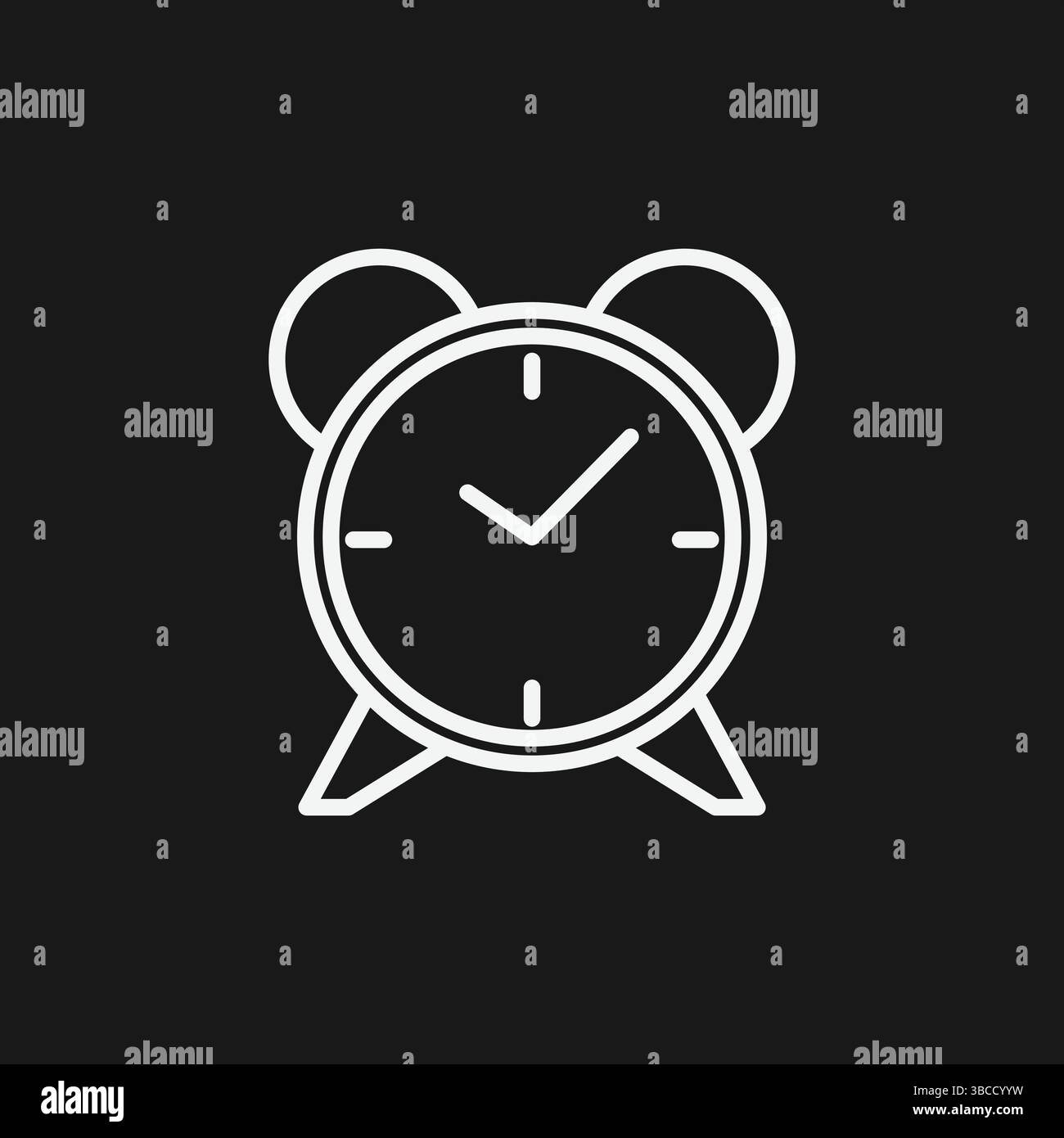 Minimalist Alarm Clock Icon Vector Simple Outline Illustration of Time ...