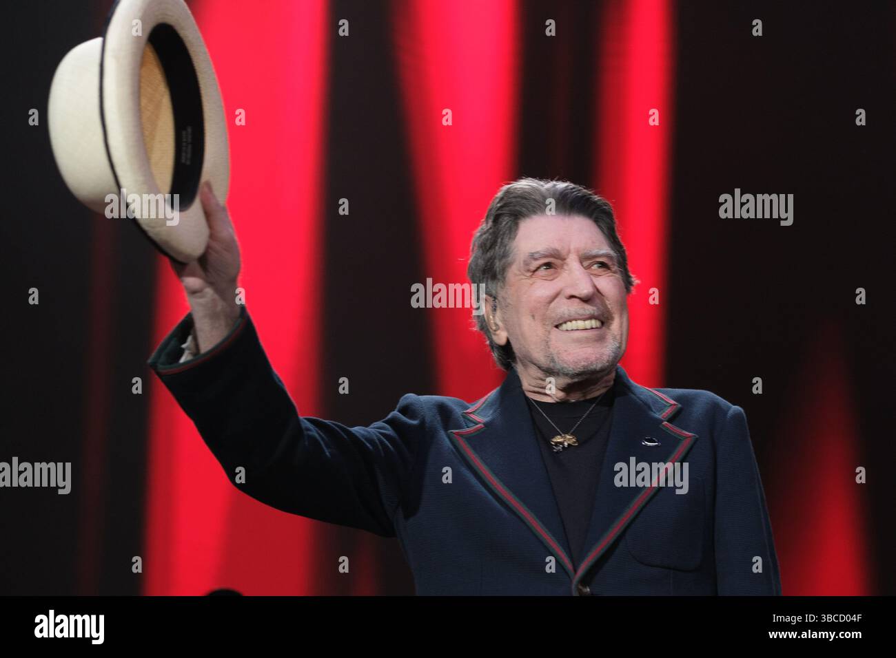 The singer Joaquin Sabina performs during a concert at the Movistar ...