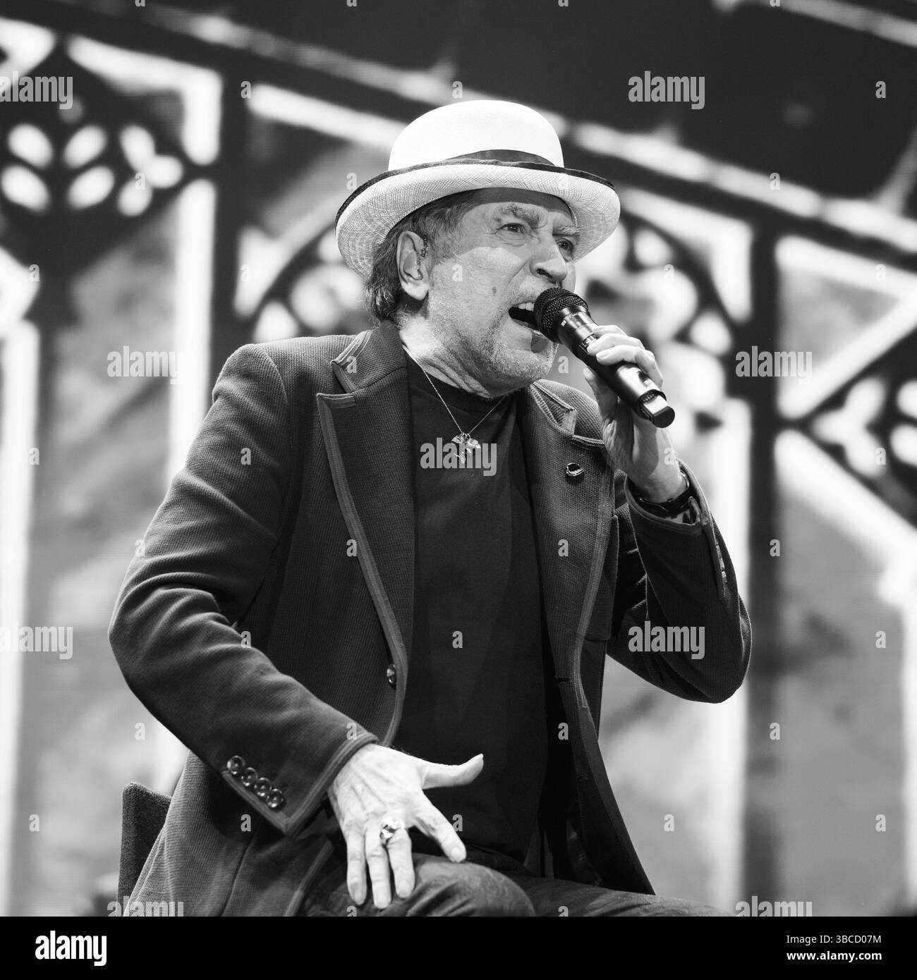 The singer Joaquin Sabina performs during a concert at the Movistar ...