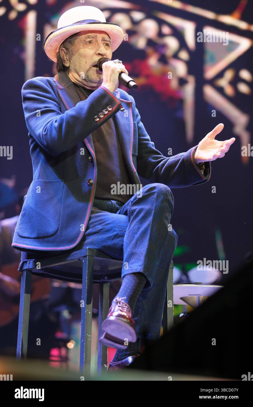 The singer Joaquin Sabina performs during a concert at the Movistar ...