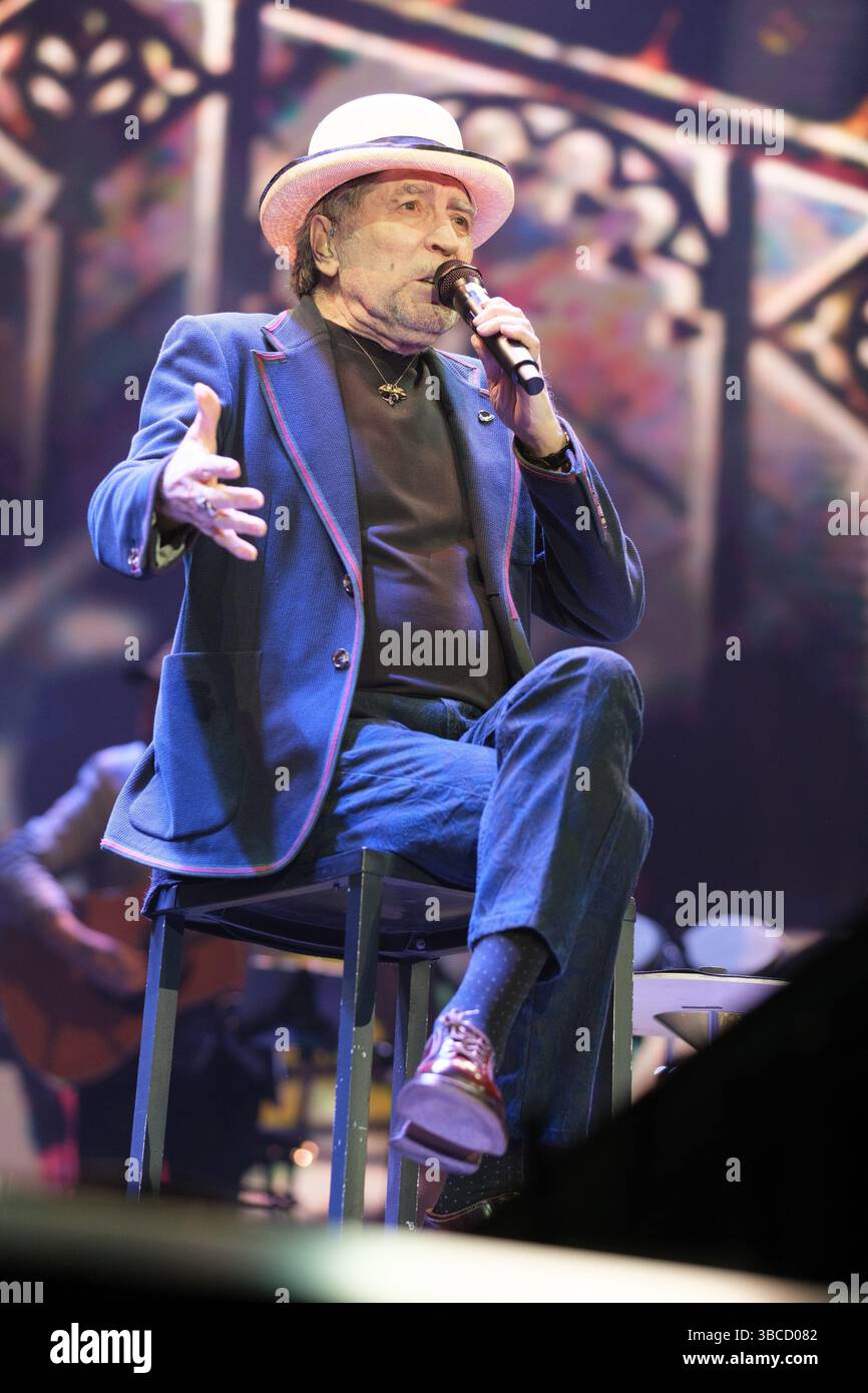 The singer Joaquin Sabina performs during a concert at the Movistar ...