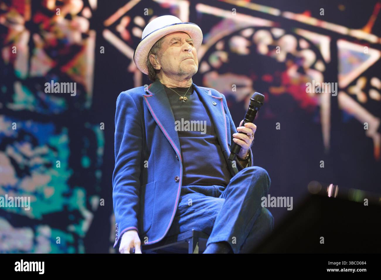 The singer Joaquin Sabina performs during a concert at the Movistar ...