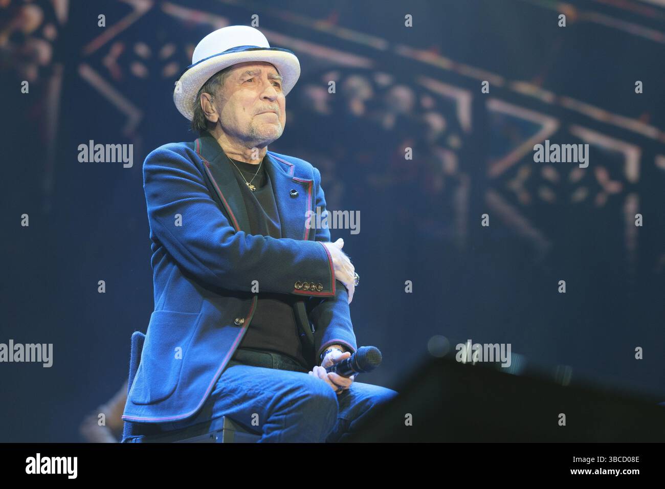 The singer Joaquin Sabina performs during a concert at the Movistar ...