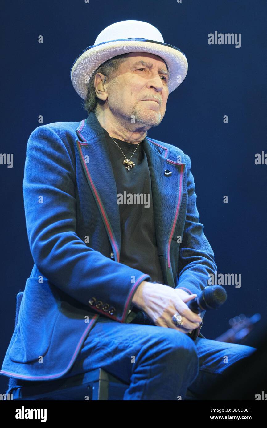 The singer Joaquin Sabina performs during a concert at the Movistar ...