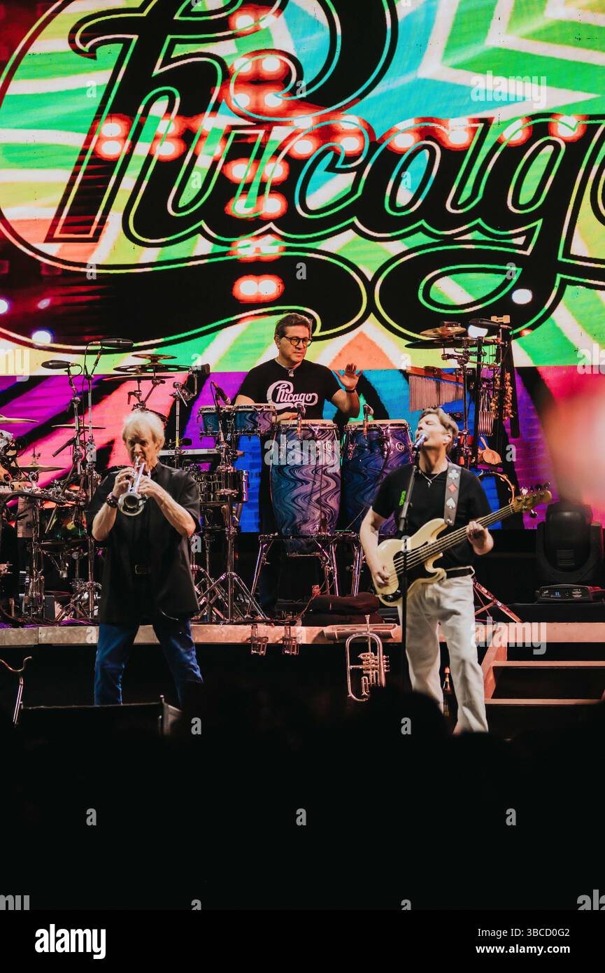 Chicago in concert on May 11, 2025, at ExpoGan 2025. American rock band ...