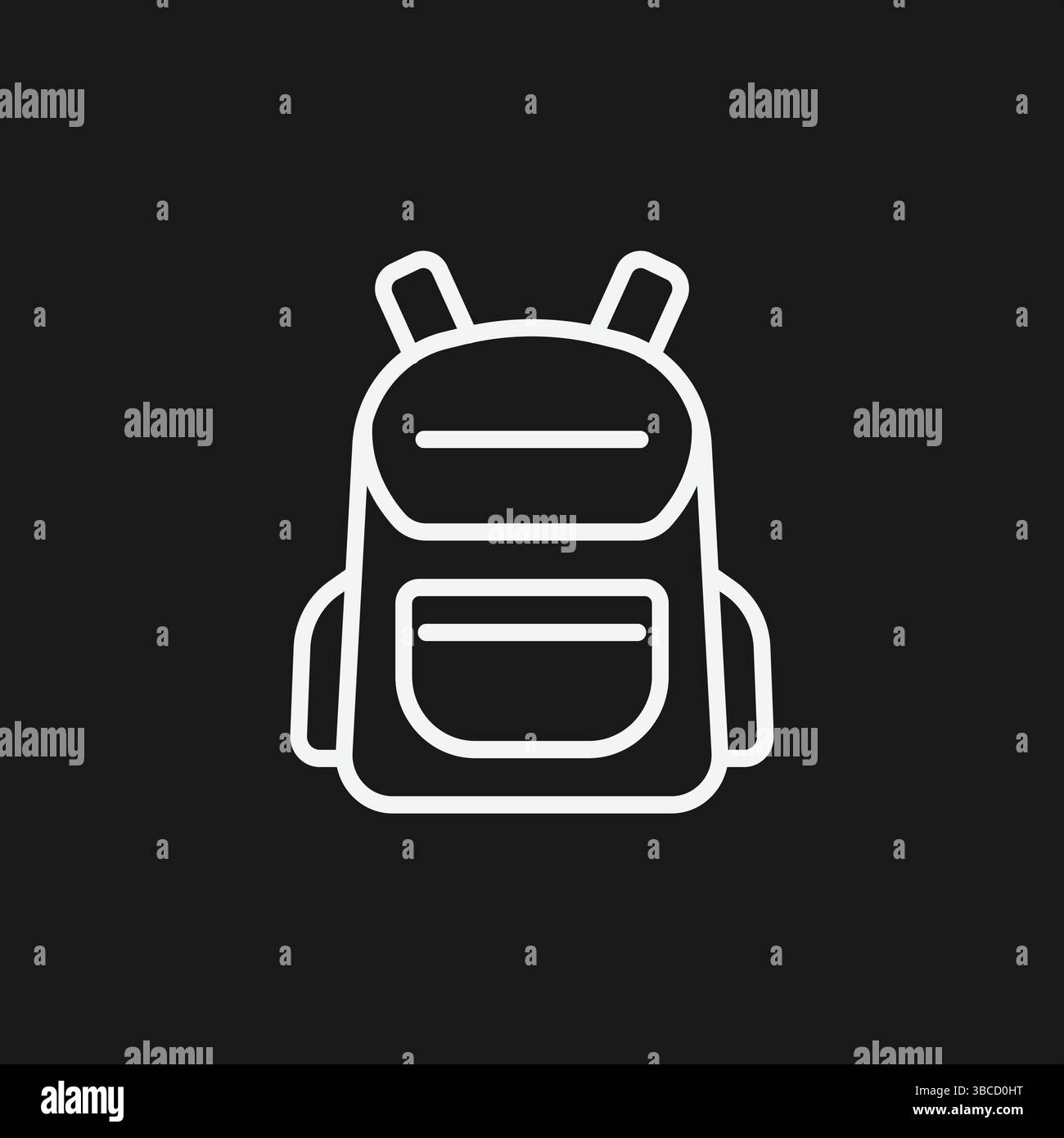 Minimalist Backpack Icon Vector Simple Outline Illustration of Rucksack ...