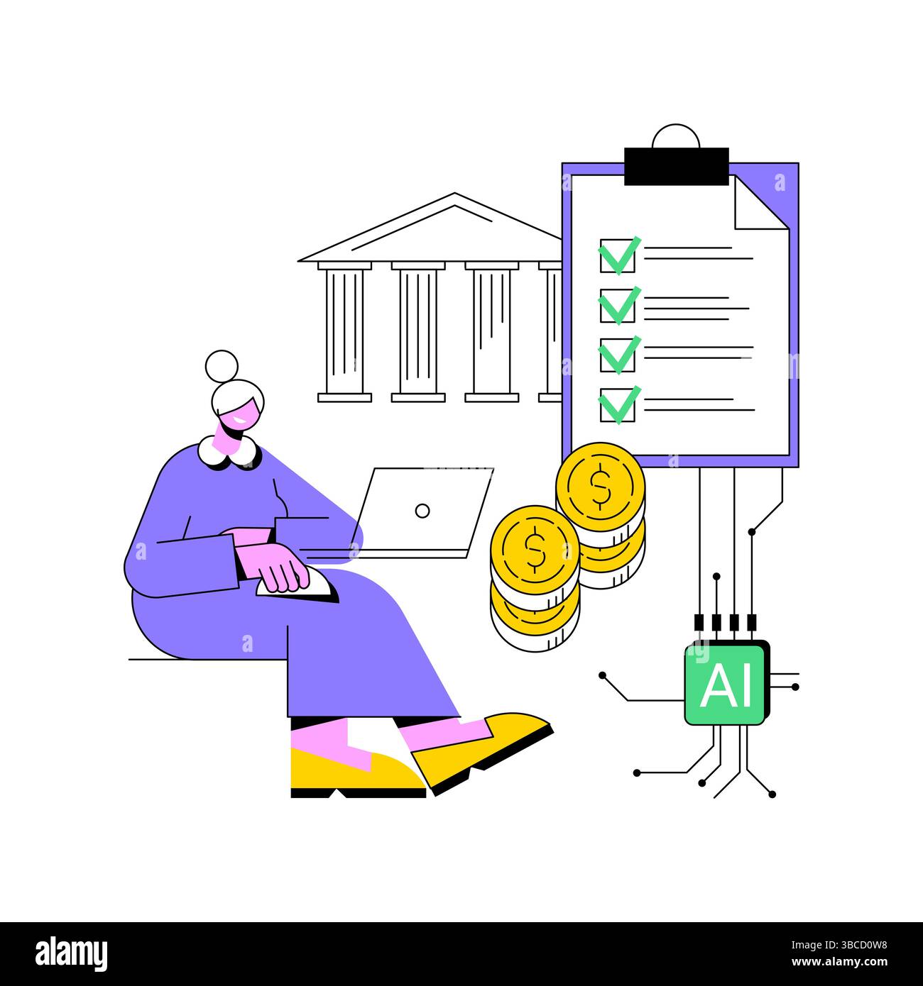 AI-Streamlined Retirement Planning abstract concept vector illustration ...