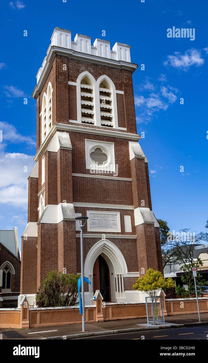 The free-standing Gothic Revival bell tower of St Paul Anglican Church ...