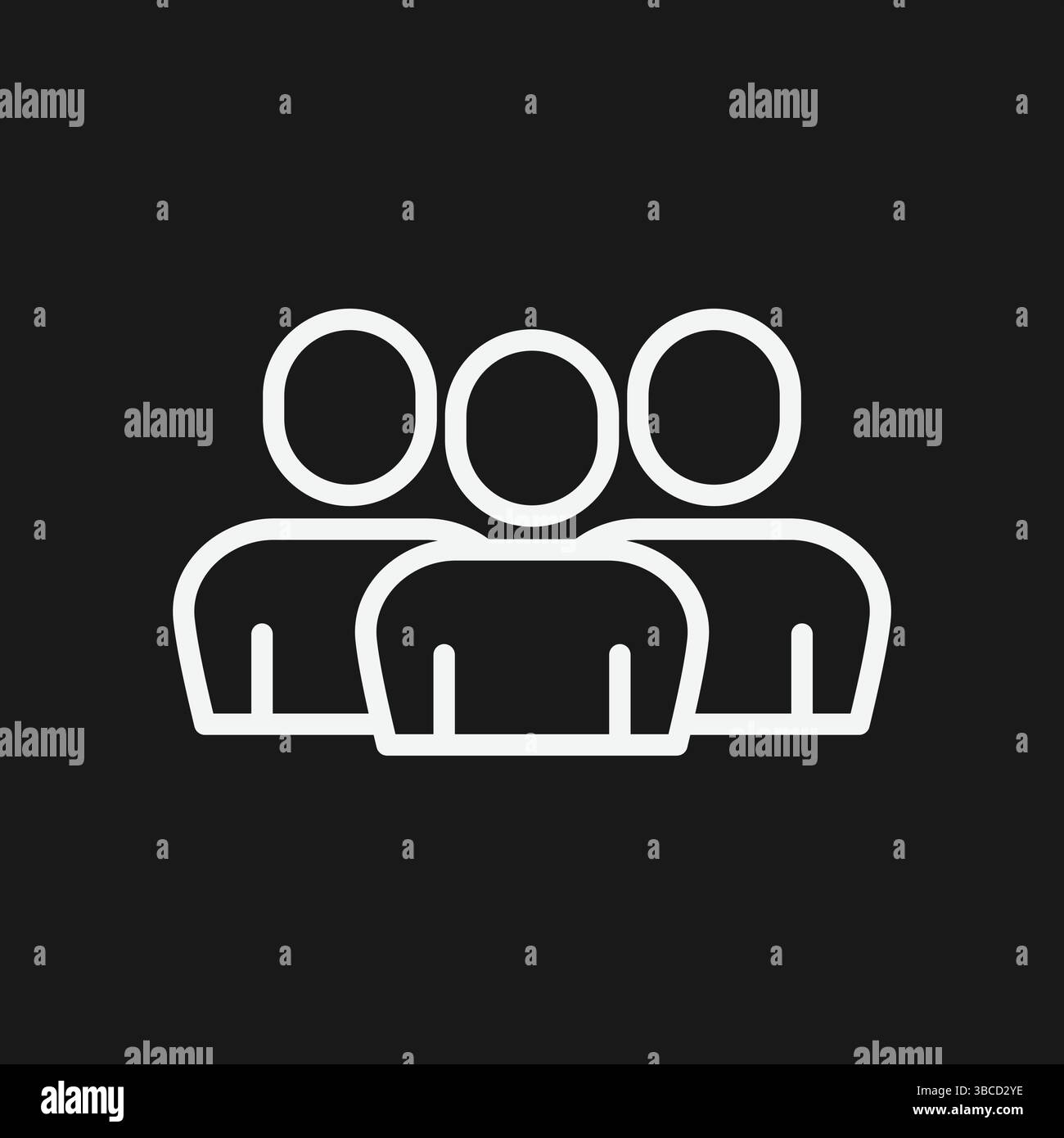 Team Icon Vector Simple Outline Illustration of Group of People Graphic for Collaboration Stock ...