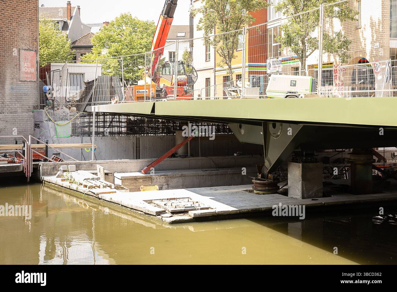 Gent, Belgium. 19th May, 2025. the construction site of the new ...