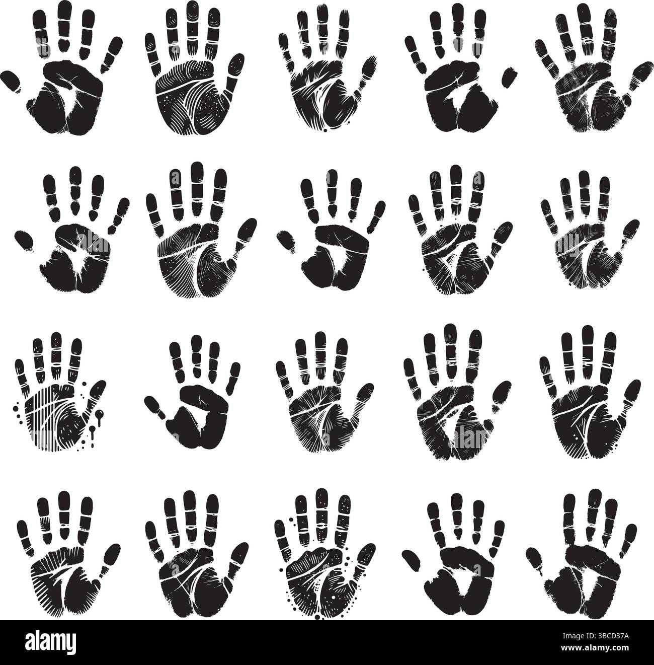 Collection black handprint fingerprint hi-res stock photography and ...
