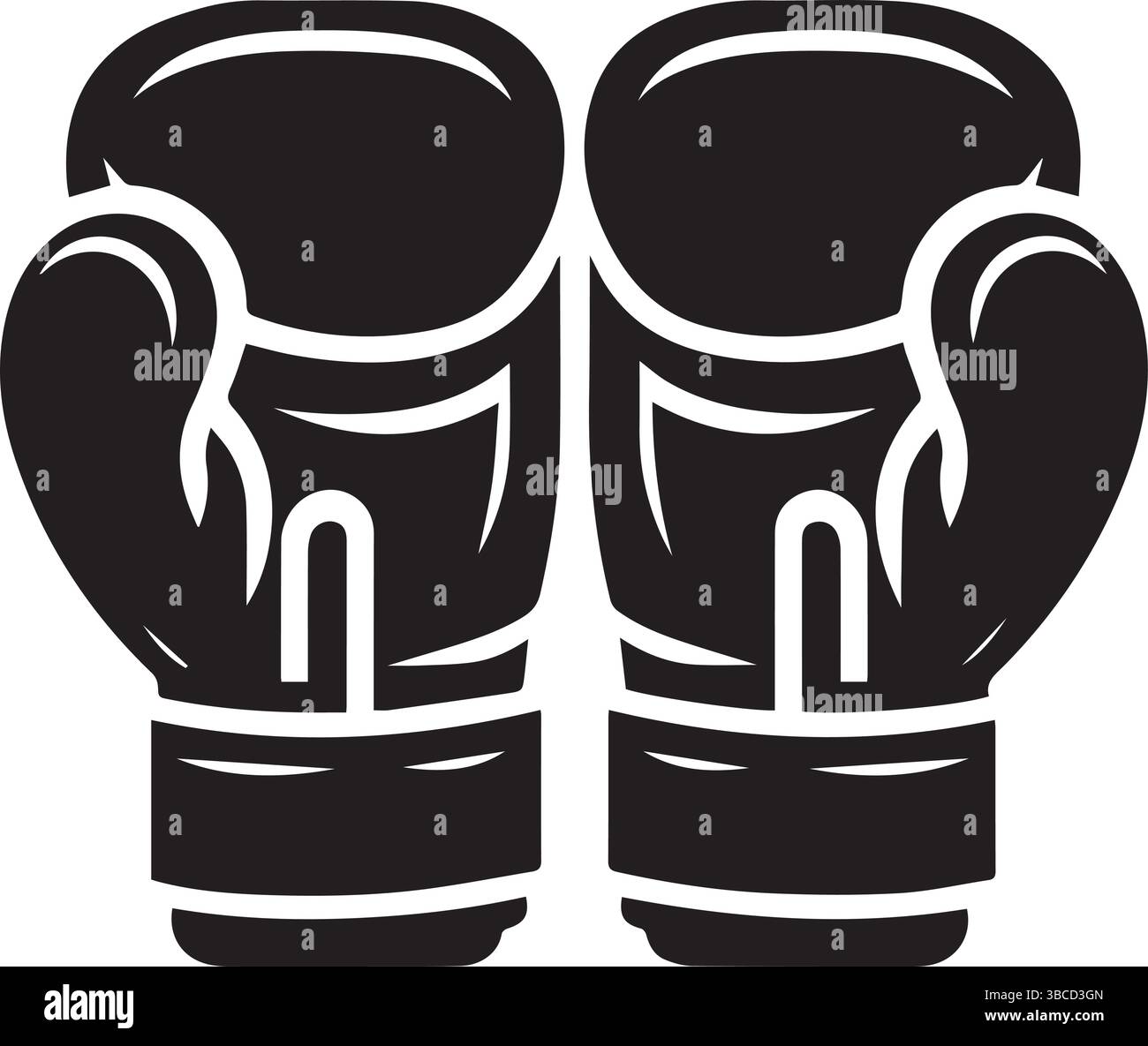 Boxing Gloves Vector Icon - Black Sports Equipment Silhouette Design ...