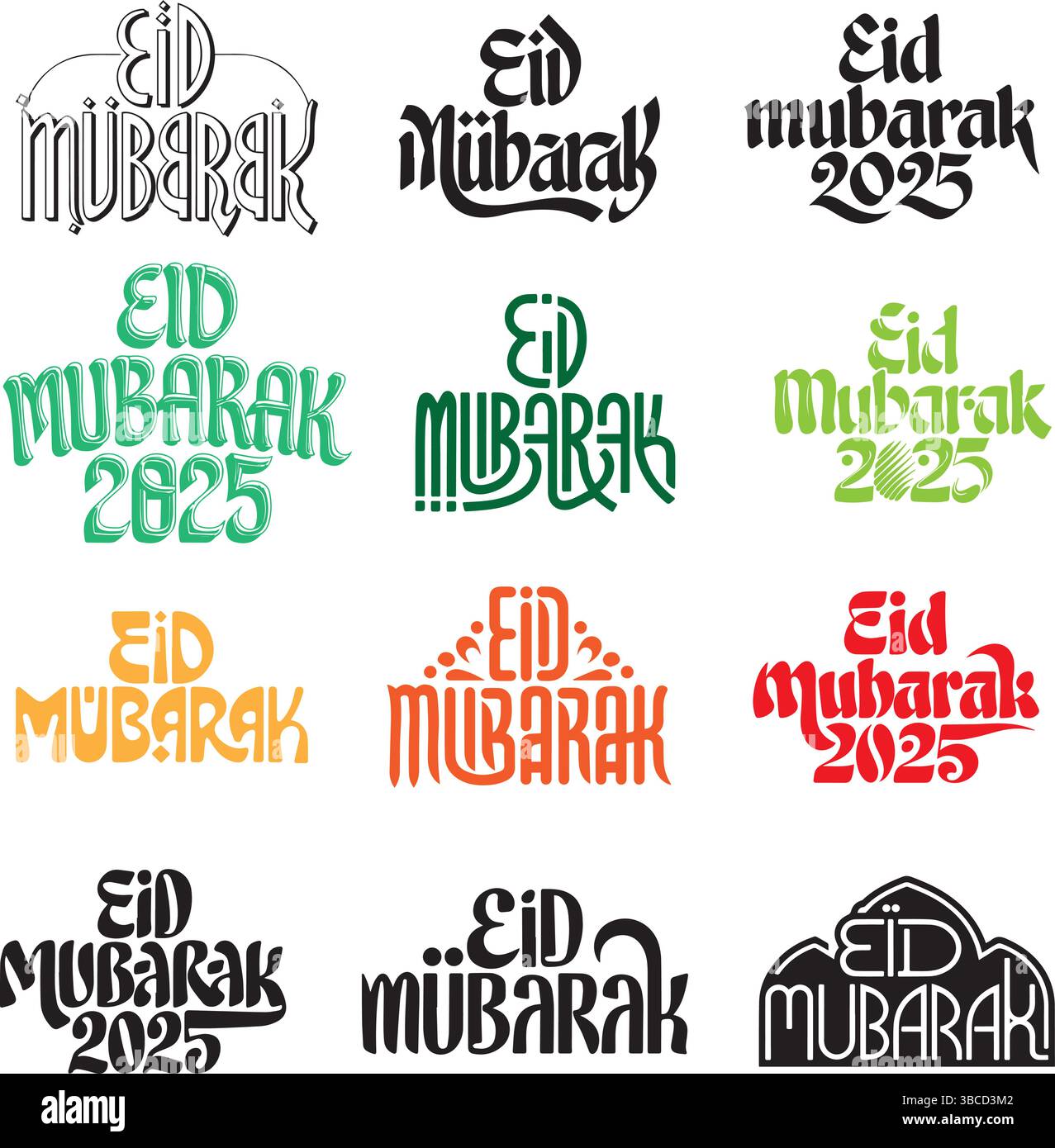 Eid mubarak 2025 typography hi-res stock photography and images - Alamy