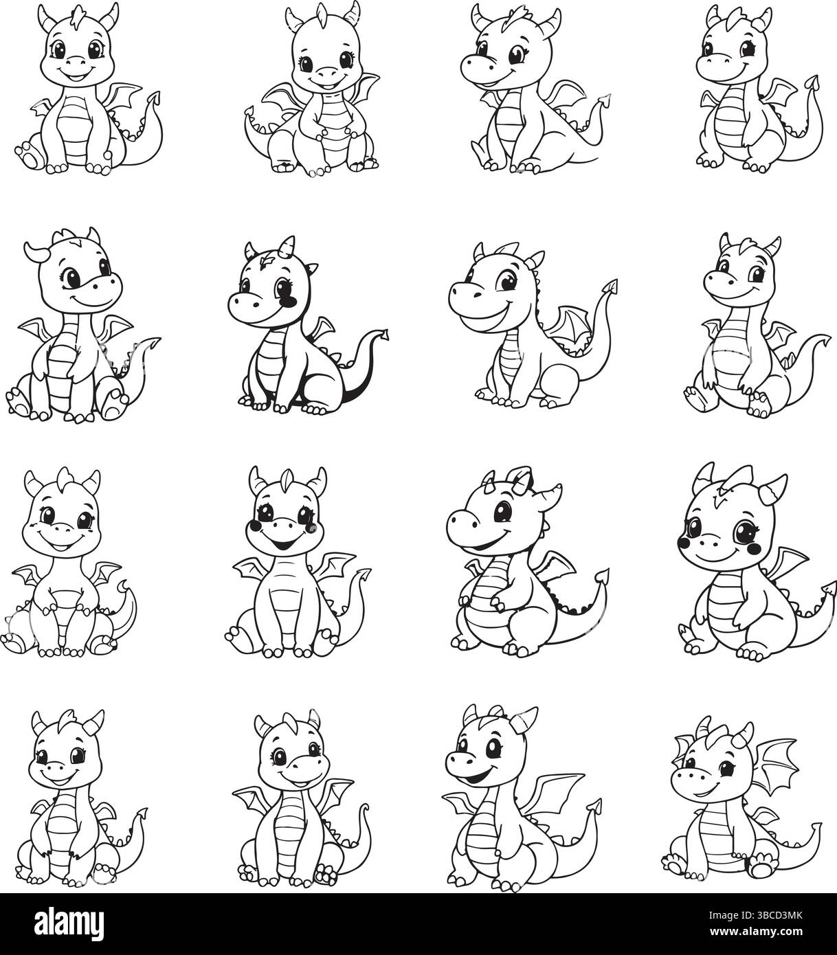 Cute Baby Dragon Coloring Pages - 16 Adorable Dragon Designs for Kids ...
