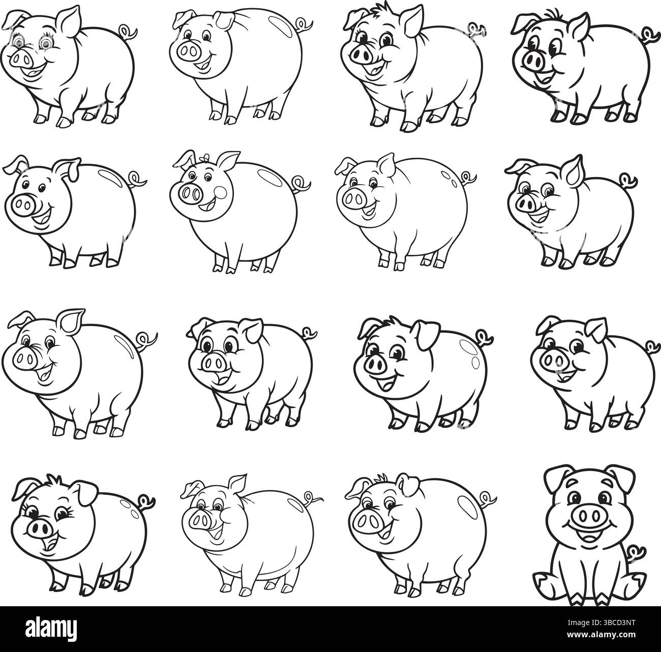 Basic pig illustrations hi-res stock photography and images - Alamy