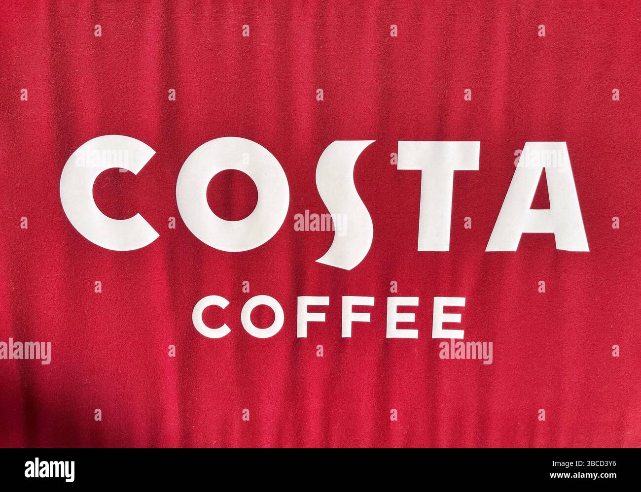 Costa Coffee Logo on Red Background – Brand Identity Close-Up. Dubai ...