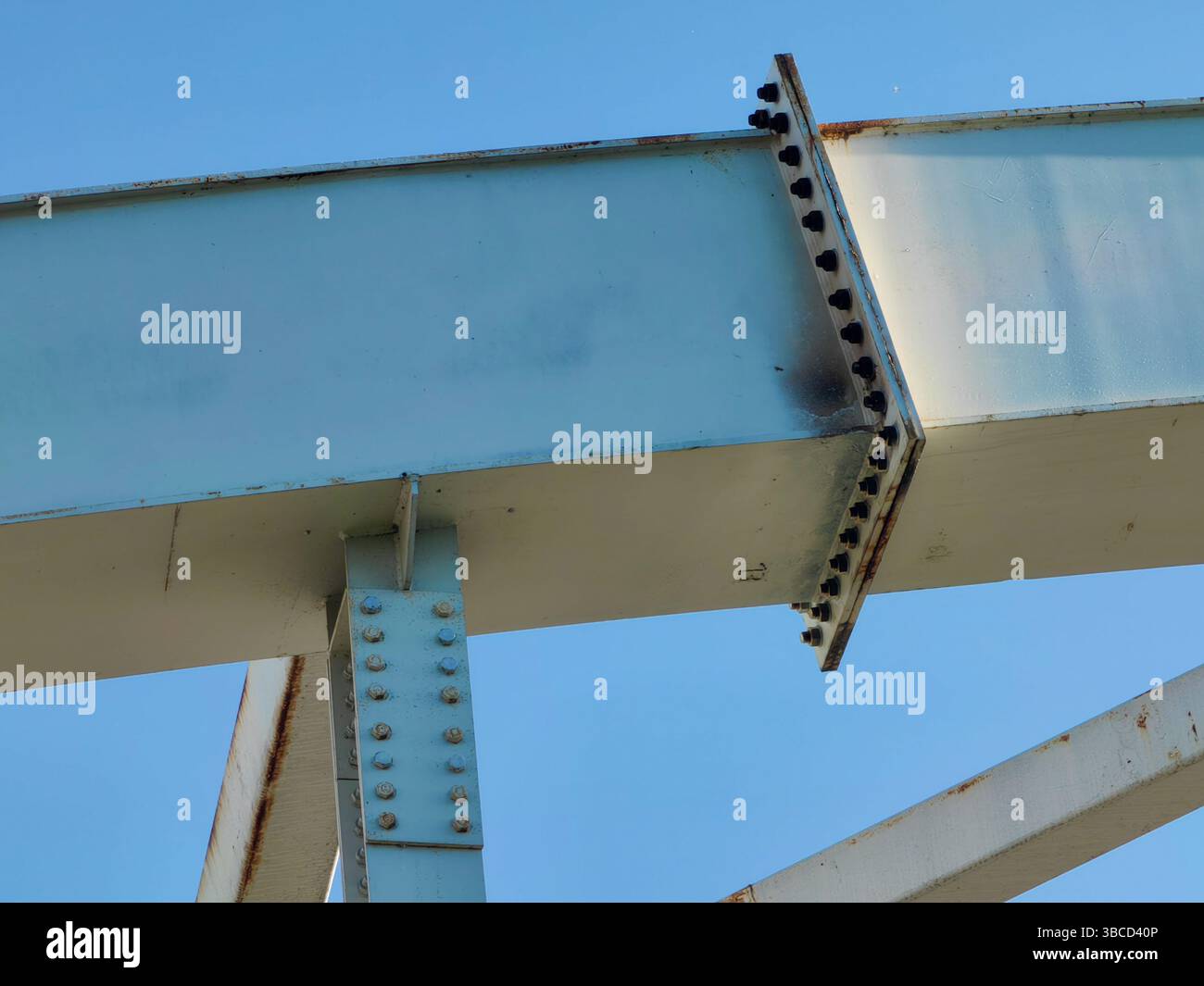 : White Steel Against the Sky – Bridge Structure Detail Stock Photo - Alamy