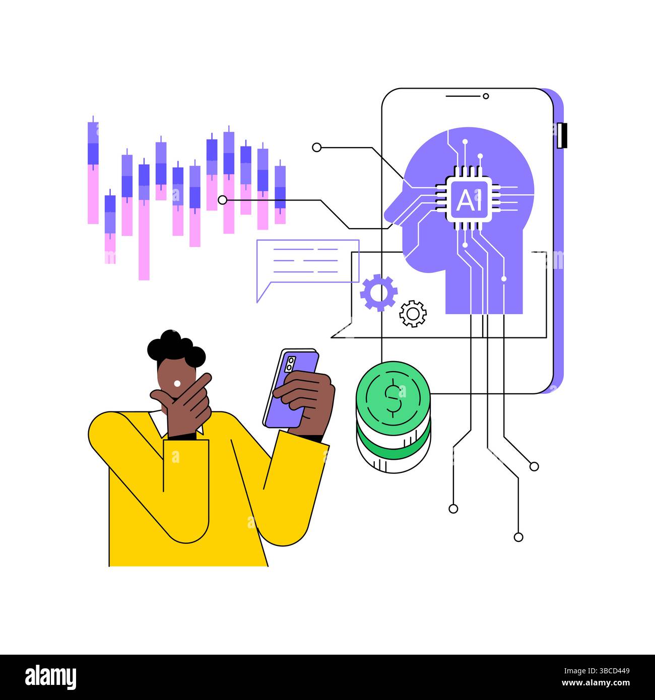 AI-Supported Financial Advice abstract concept vector illustration ...