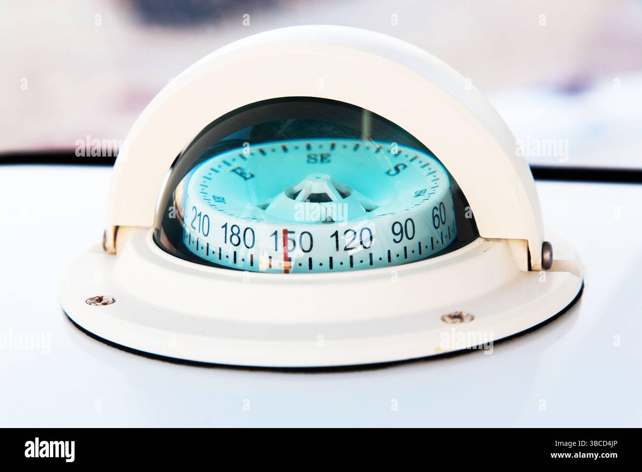 Gyro compass on an expensive yacht close-up. Yacht navigation equipment ...