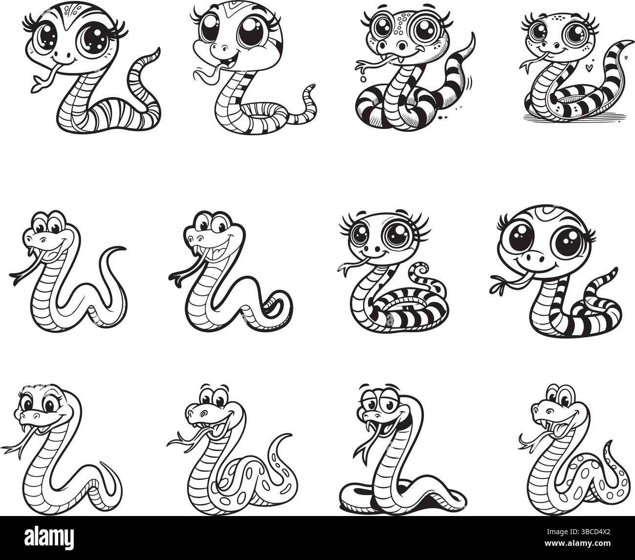 Adorable snake illustrations hi-res stock photography and images - Alamy