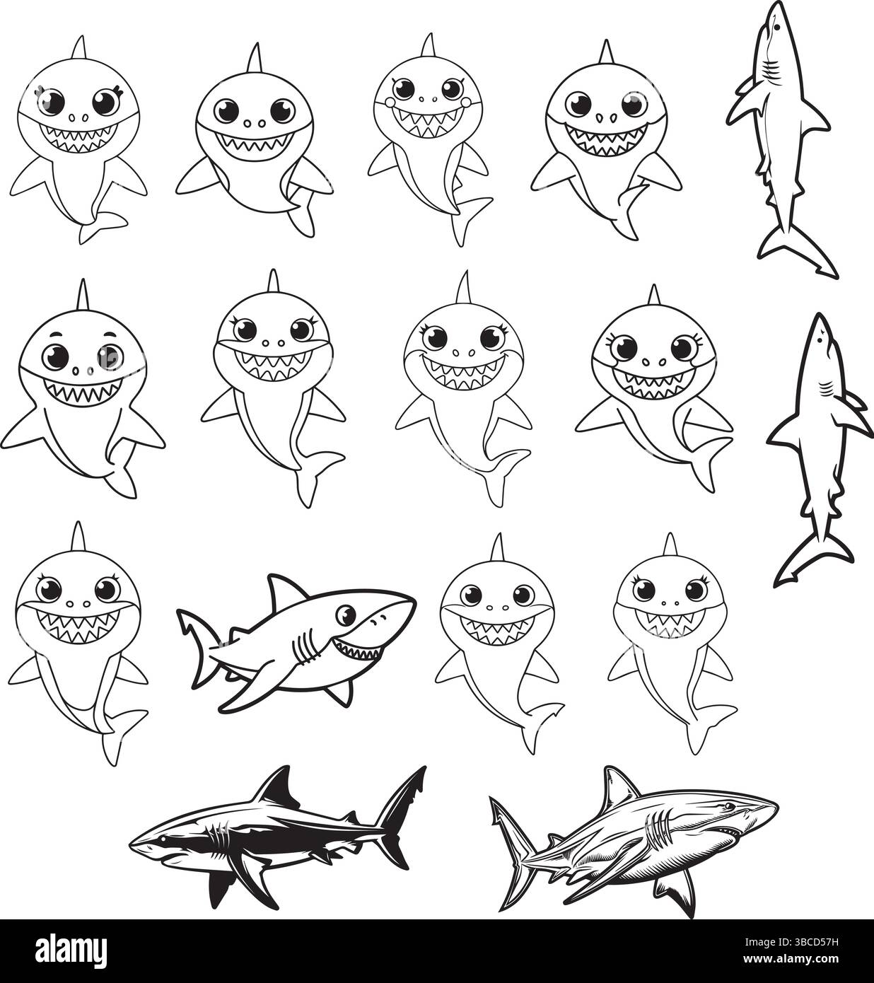 Shark coloring pages hi-res stock photography and images - Alamy