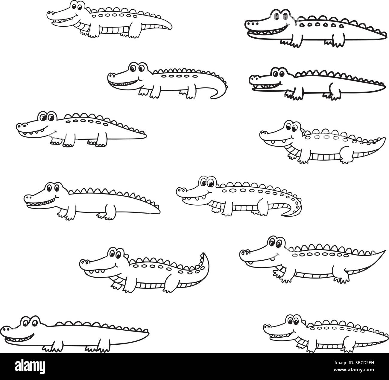 Crocodile coloring page printable Stock Vector Images - Alamy