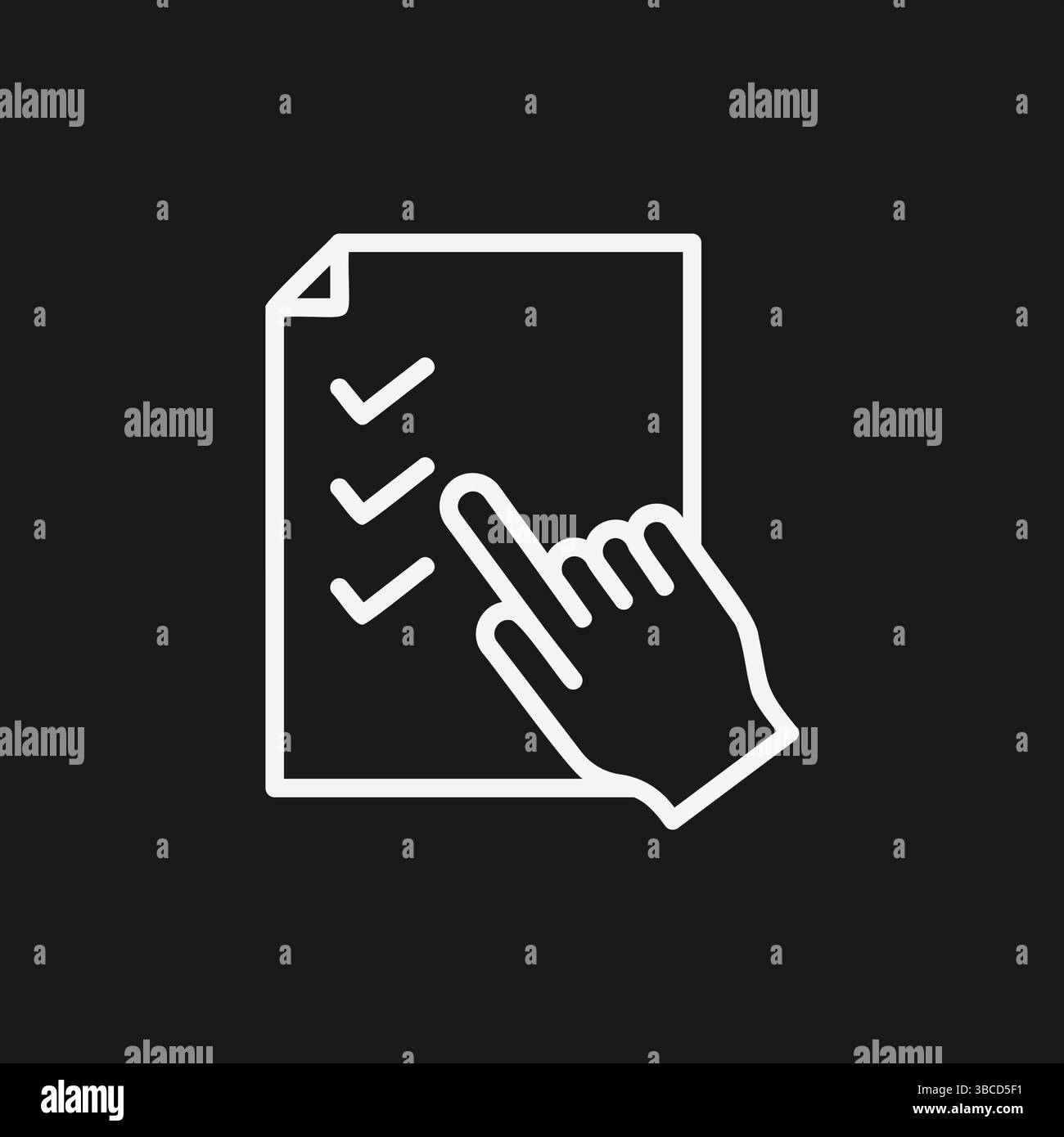 Selection Icon Vector Simple Outline Illustration of Hand Pointing to ...