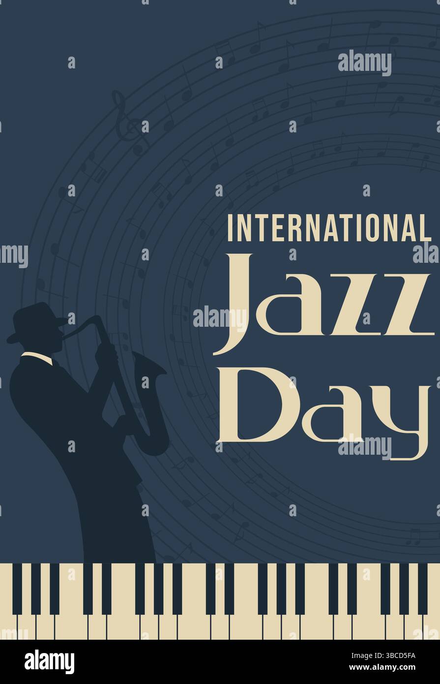 international jazz day minimalistic poster design flat vector ...