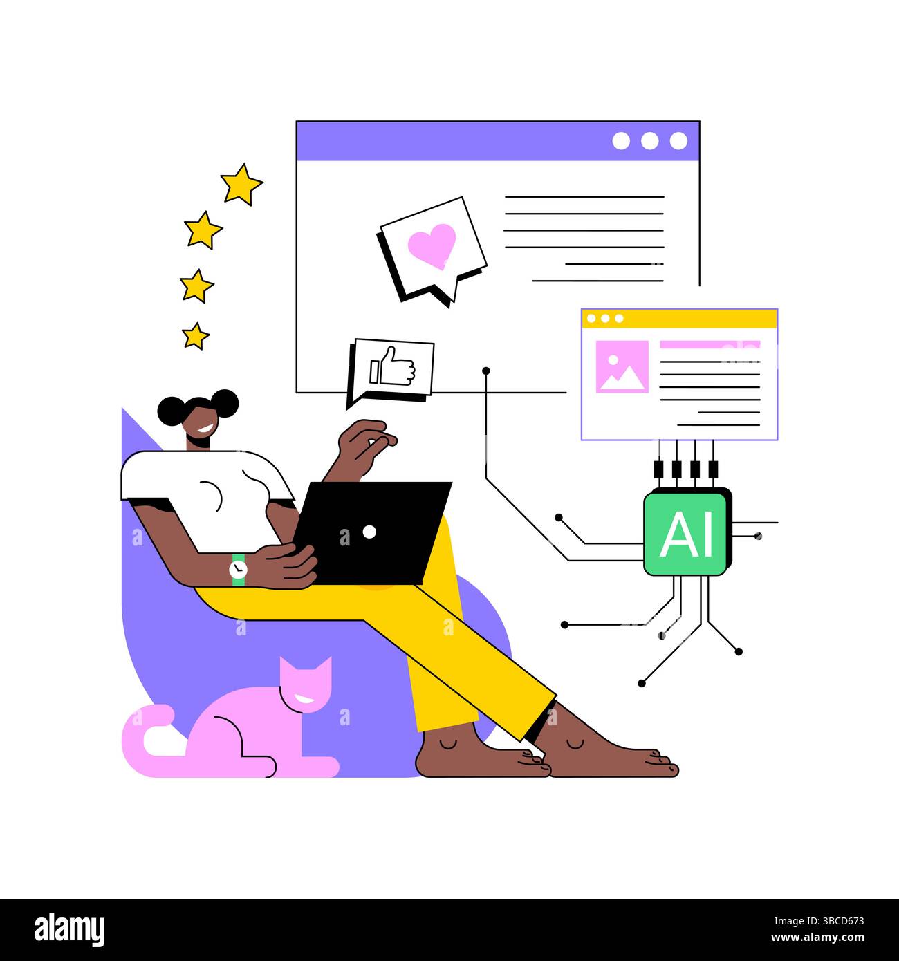 AI-Generated Blog Posts abstract concept vector illustration Stock ...