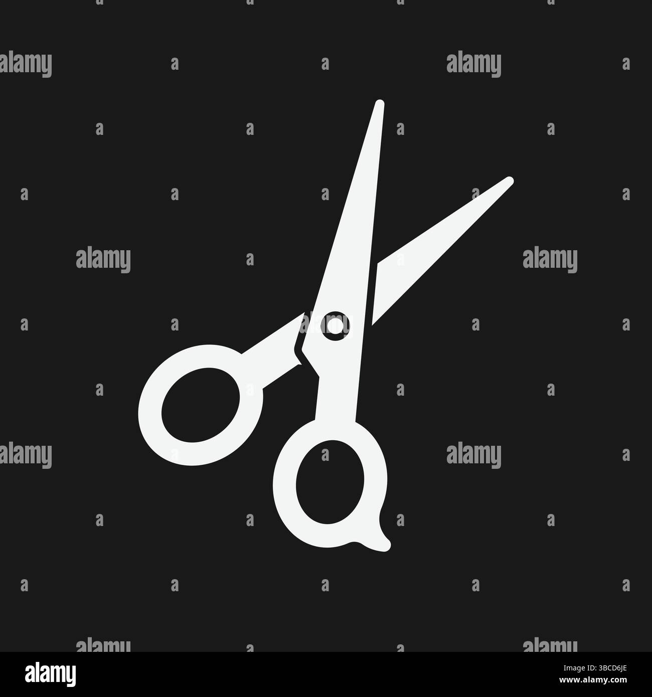 Minimalist Scissors Icon Vector Simple Outline Illustration of Cutting ...
