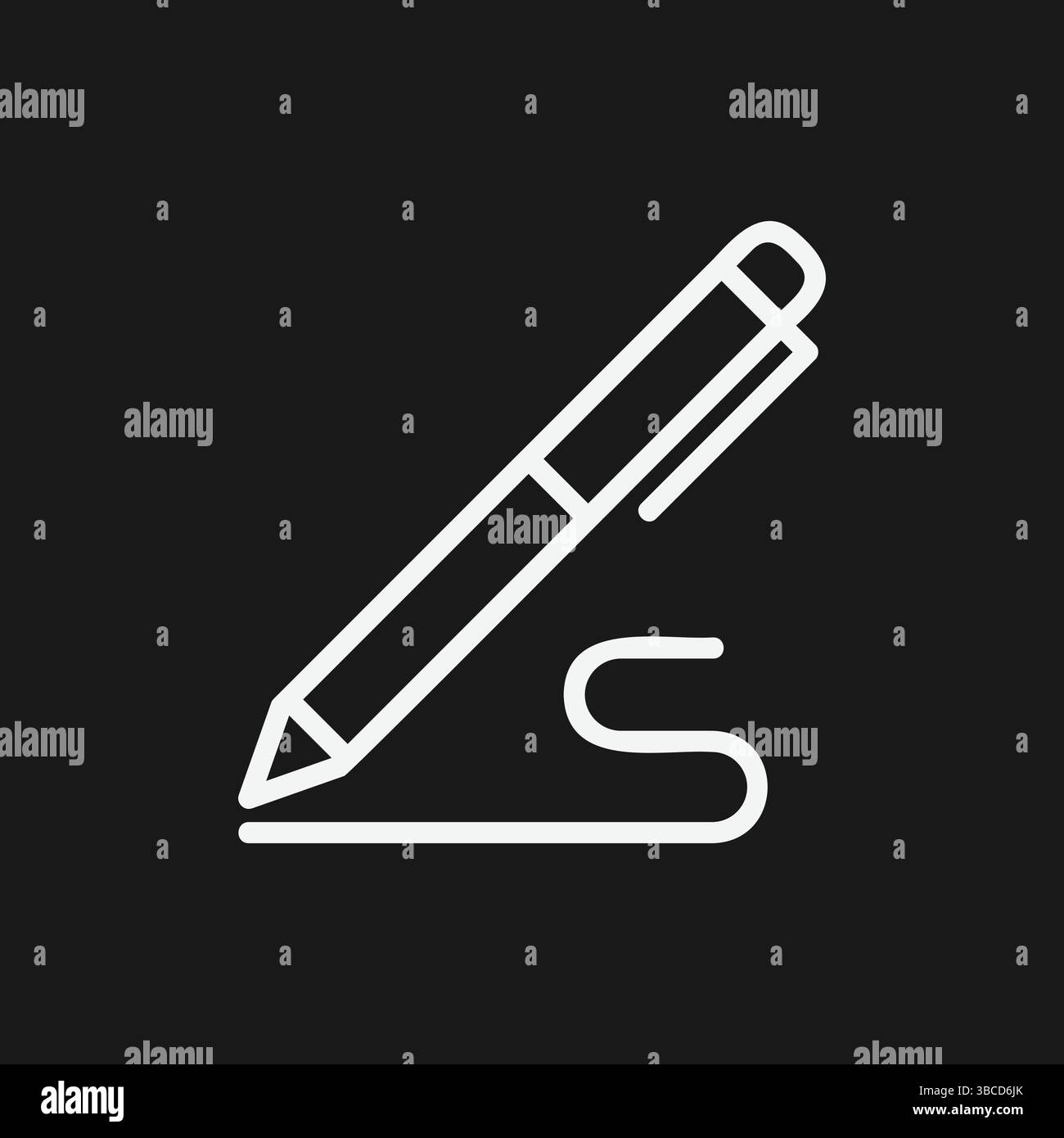 Minimalist Signature Icon Vector Simple Outline Illustration of Pen ...