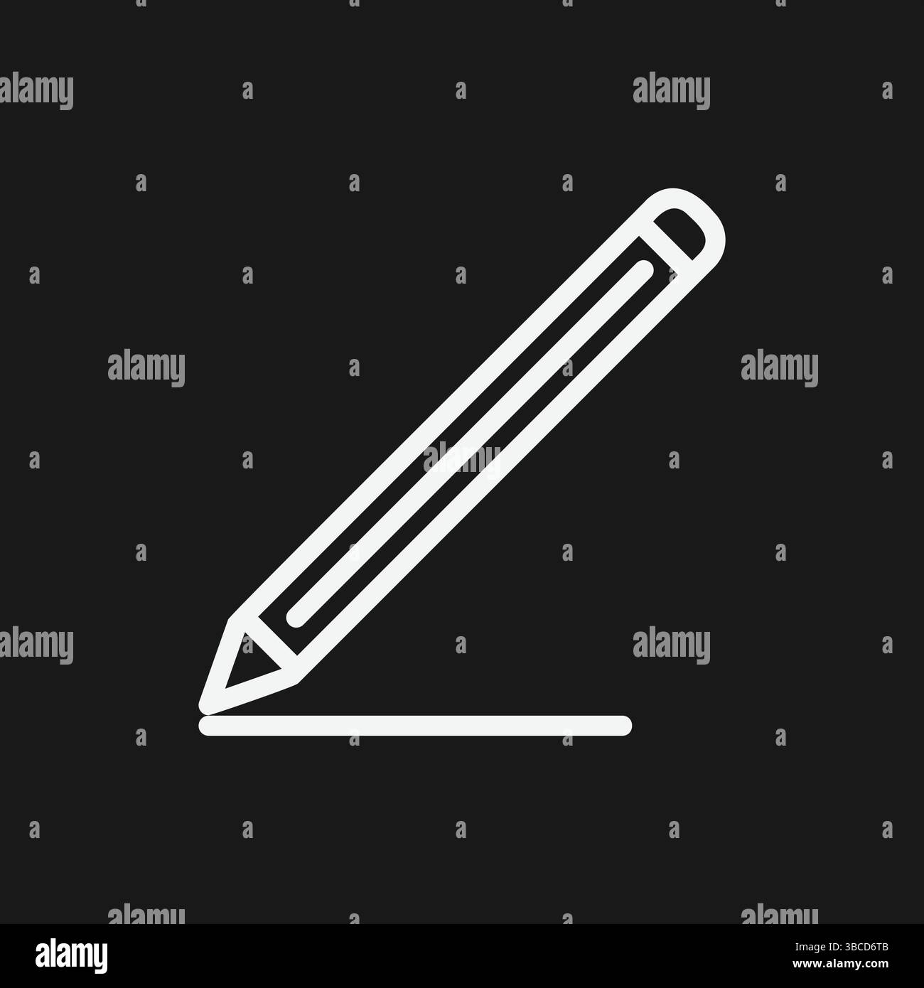Pencil Writing Icon Vector Simple Outline Illustration of Drawing Tool ...