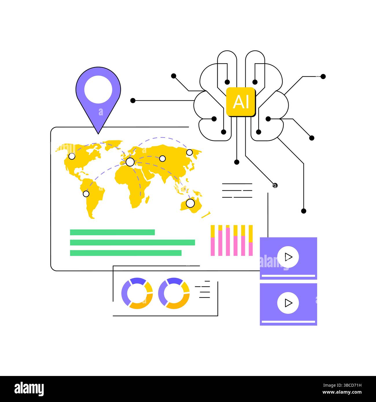AI-Enhanced Content Localization abstract concept vector illustration ...