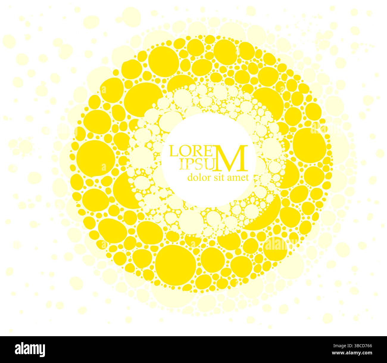 Object round abstraction from circles yellow. hand drawing. Not AI ...