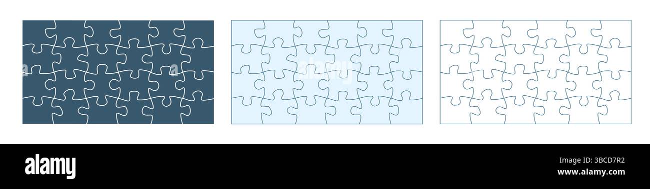 Puzzle pieces set. Jigsaw puzzle with 24 pieces. Jigsaw puzzle template ...