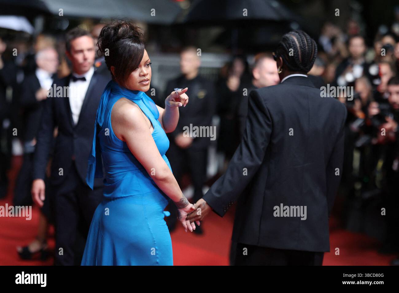 Rihanna and Asap Rocky are seen leaving the Highest 2 Lowest Premiere ...