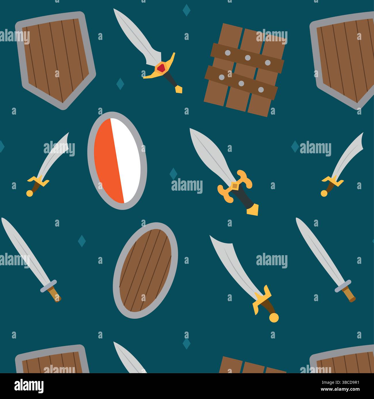 Medieval weapons pattern background Vector illustration Stock Vector ...