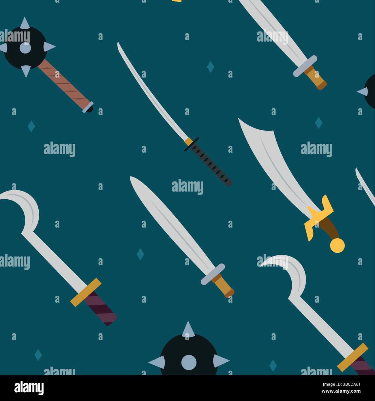 Medieval weapons pattern background Vector illustration Stock Vector ...