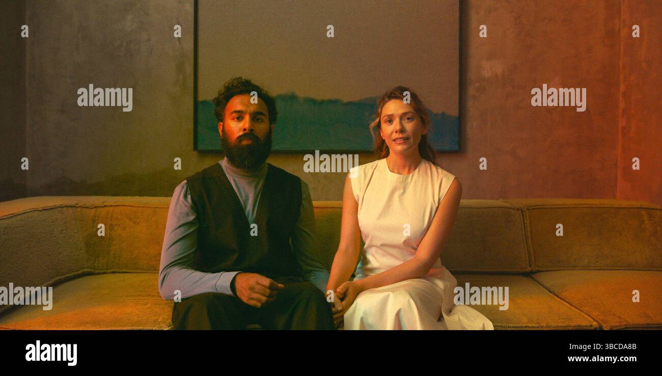 THE ASSESSMENT, from left: Himesh Patel, Elizabeth Olsen, 2024. ph ...