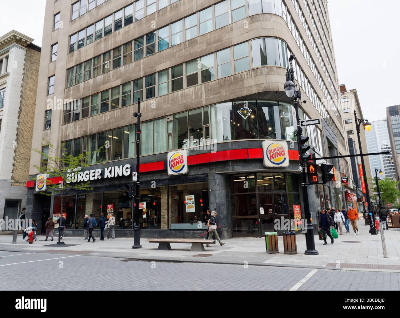 Exterior of a Burger King restaurant on Ste-Catherine street in ...