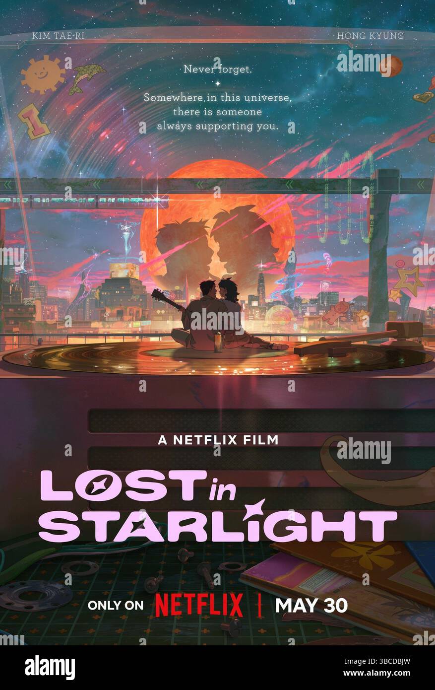 LOST IN STARLIGHT, (aka I BYEOL-E PIL-YOHAN), US poster, from left: Jay (voice: HONG Kyung), Nan ...