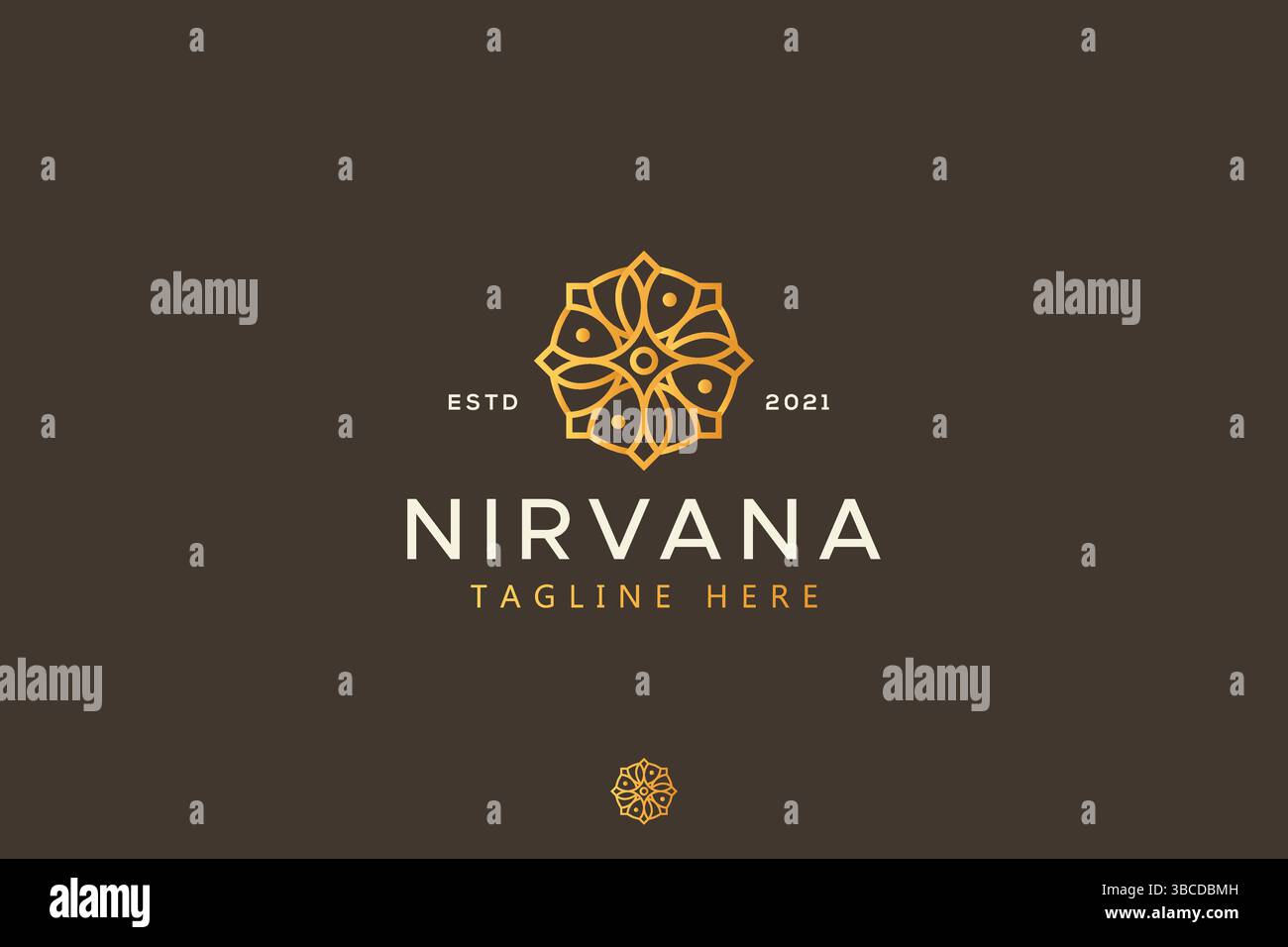 Nirvana Brand Spiritual Luxury Lotus Mandala Logo Stock Vector Image ...