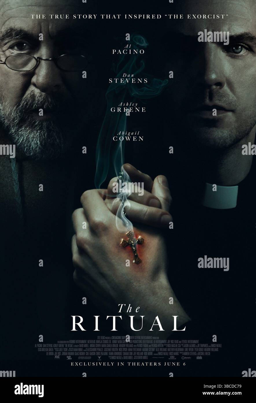 THE RITUAL, poster, from left: Al Pacino, Dan Stevens, 2025. © XYZ ...