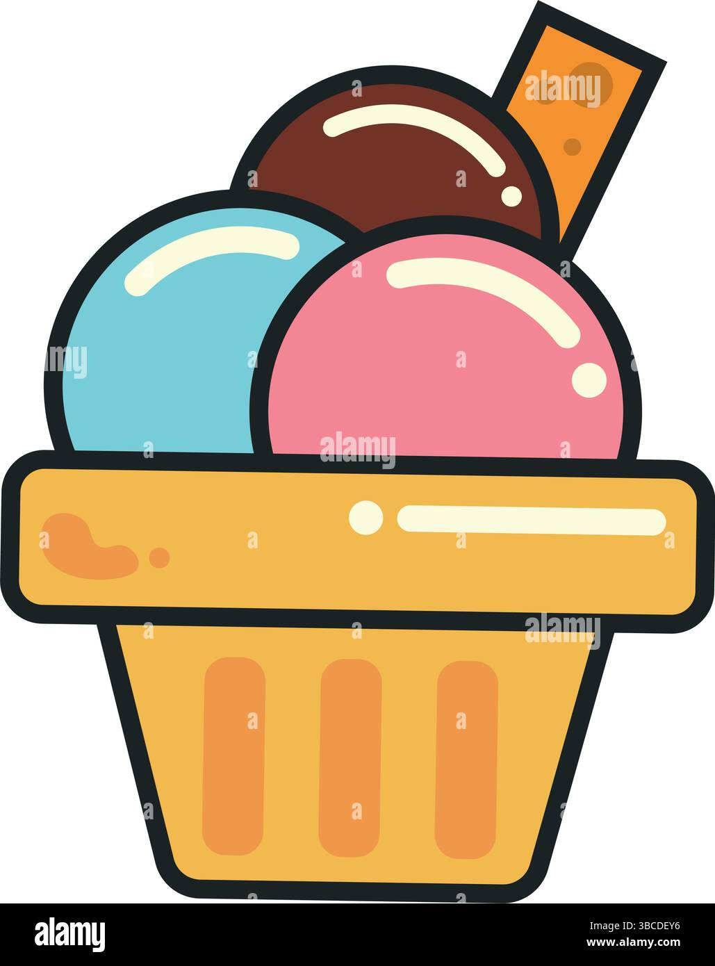 Ice cream scoops vanilla Stock Vector Images - Alamy