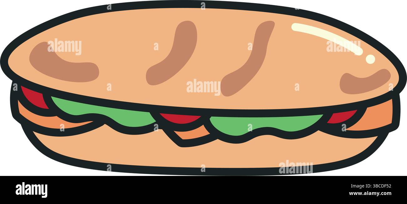 Sub sandwich cartoon. Vector illustration Stock Vector Image & Art - Alamy