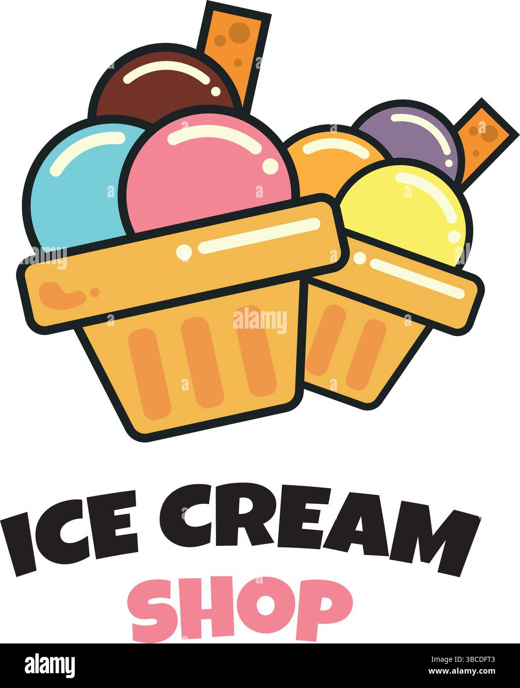 Ice cream on cups Stock Vector Images - Alamy
